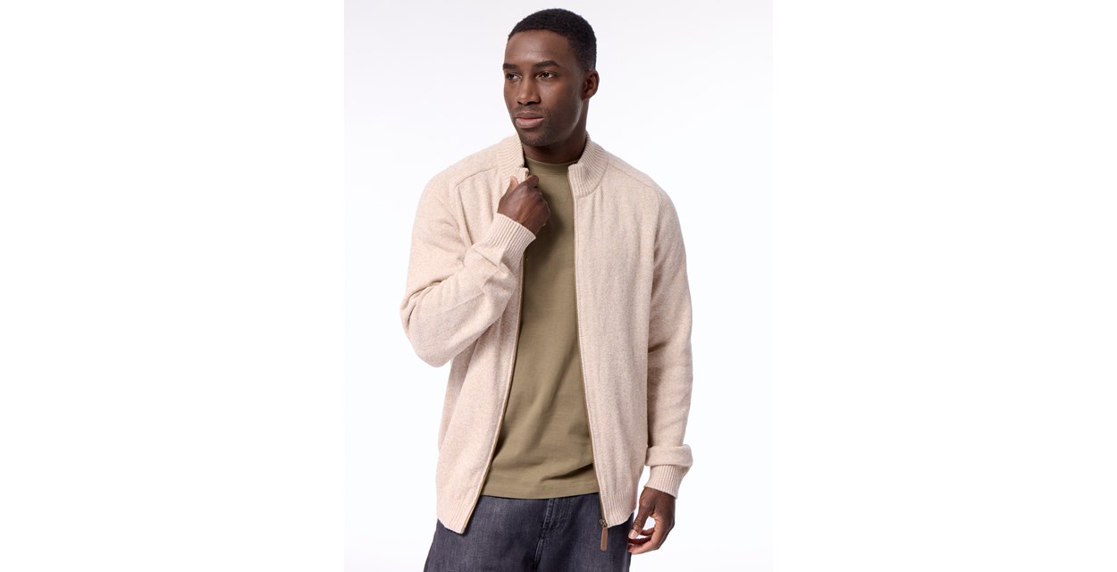 Melange zip cardigan Fields of Rye | DECADES